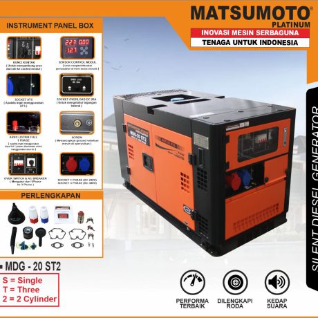 MDG-20 ST 2 | SILENT DIESEL GENERATOR | MATSUMOTO – Jagonya Mesin