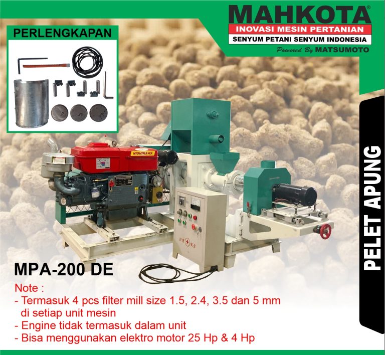 MPA-200 DE | PELLET MACHINE APUNG | CETAK PELET APUNG | MAHKOTA ...